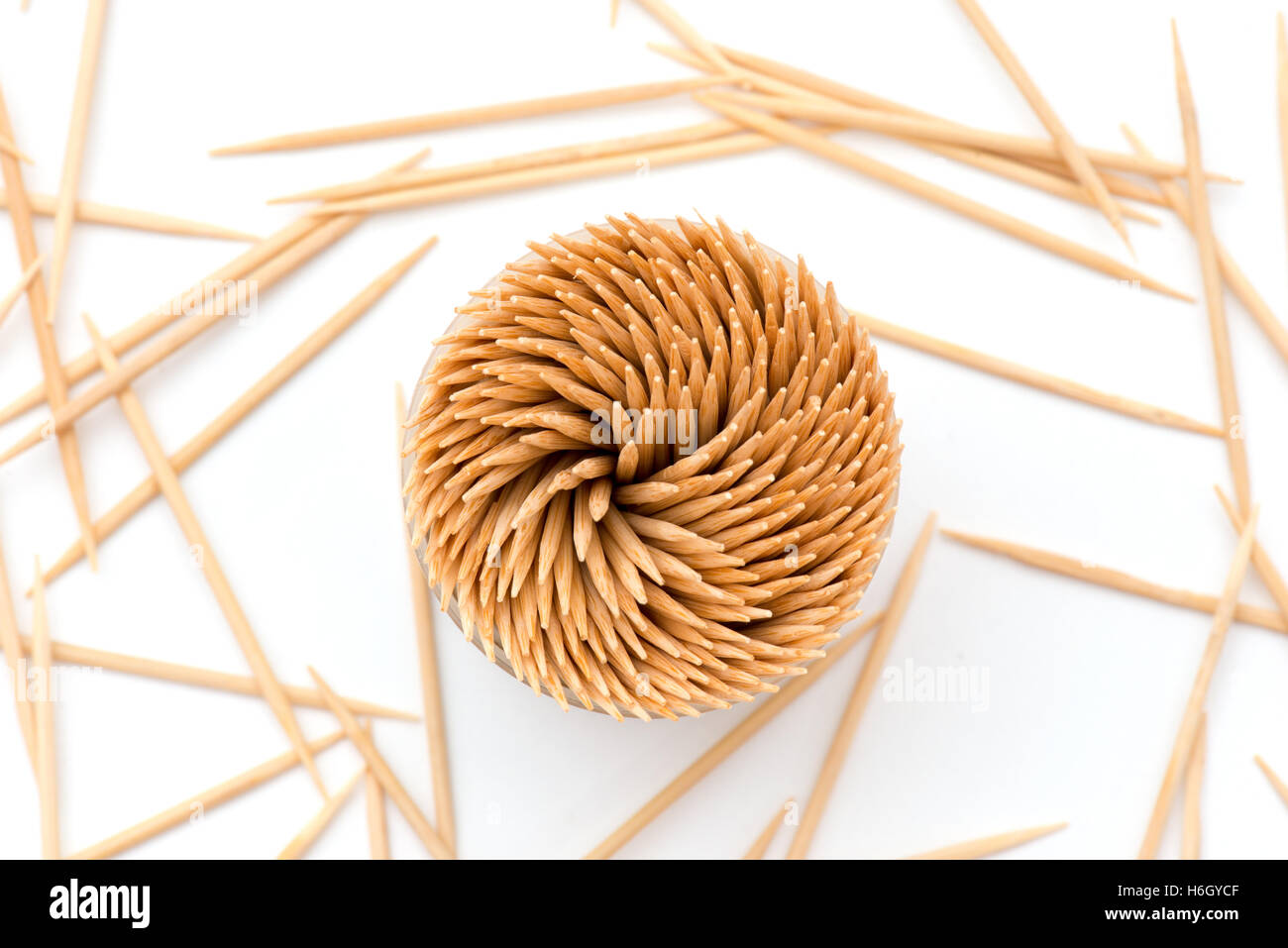 Toothpicks in a box on a white background Stock Photo - Alamy