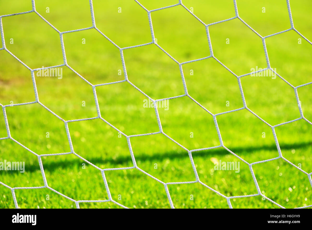 Football gate net. Close up shoot. Soccer gate net Stock Photo - Alamy