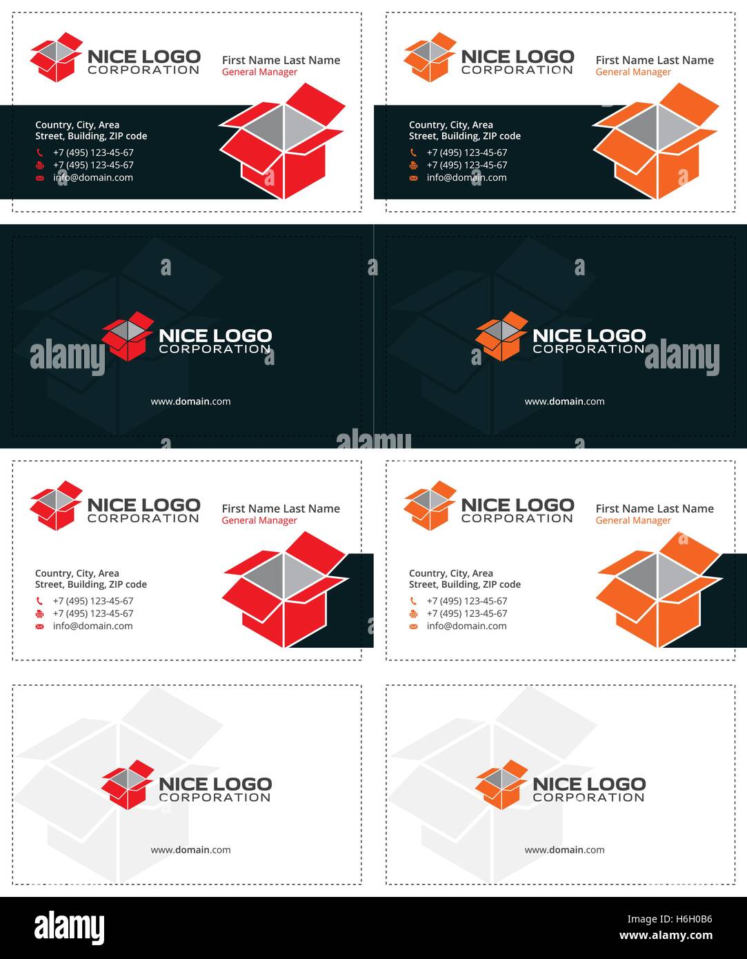 isometric box business cards 1 Stock Vector Image & Art - Alamy