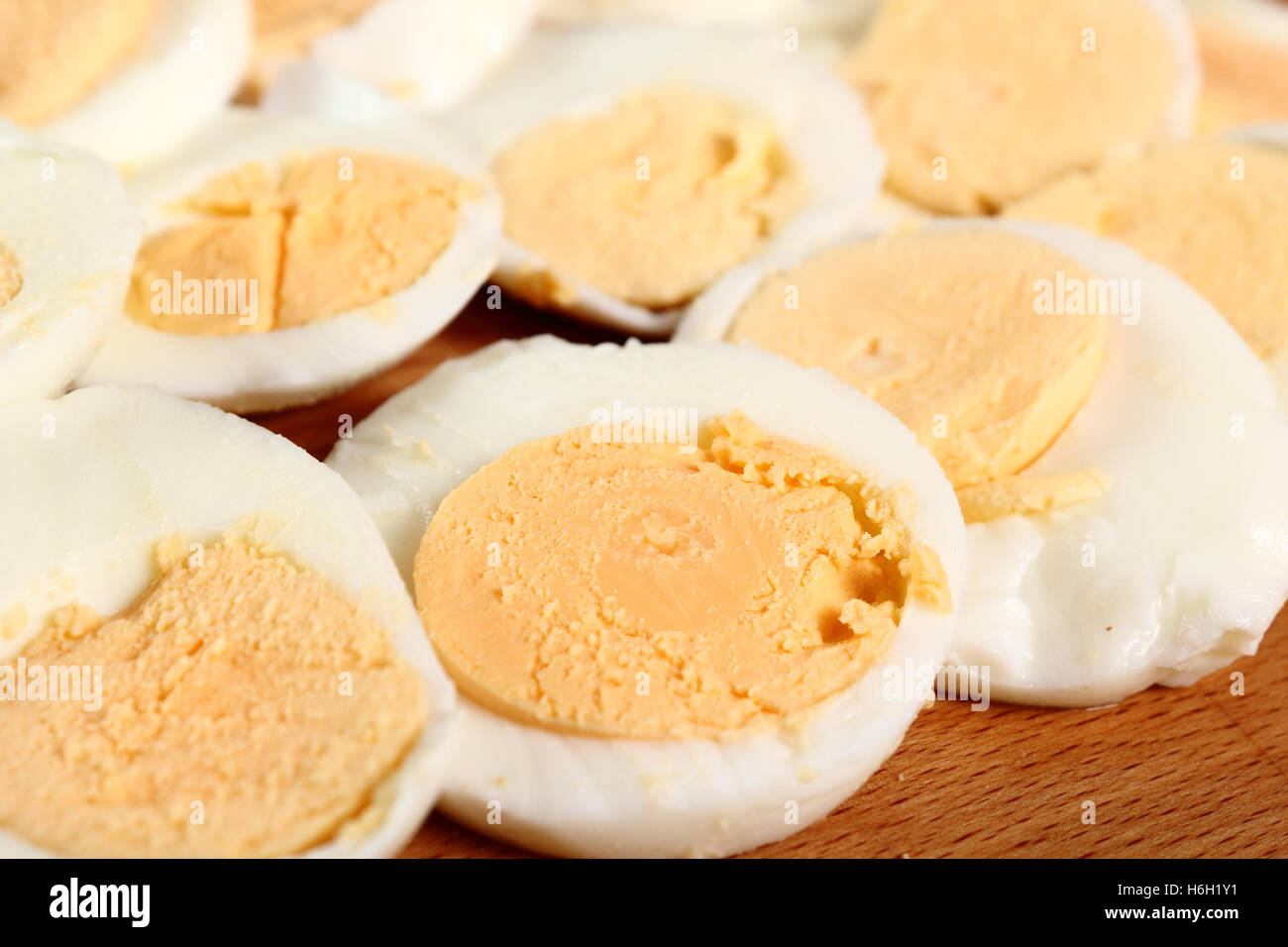Sliced hard boiled eggs Stock Photo - Alamy