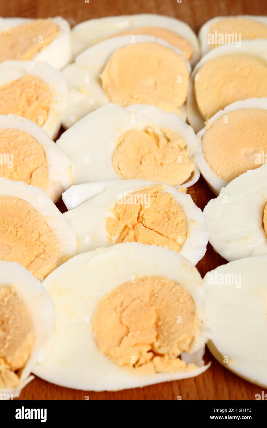 Sliced hard boiled eggs Stock Photo - Alamy