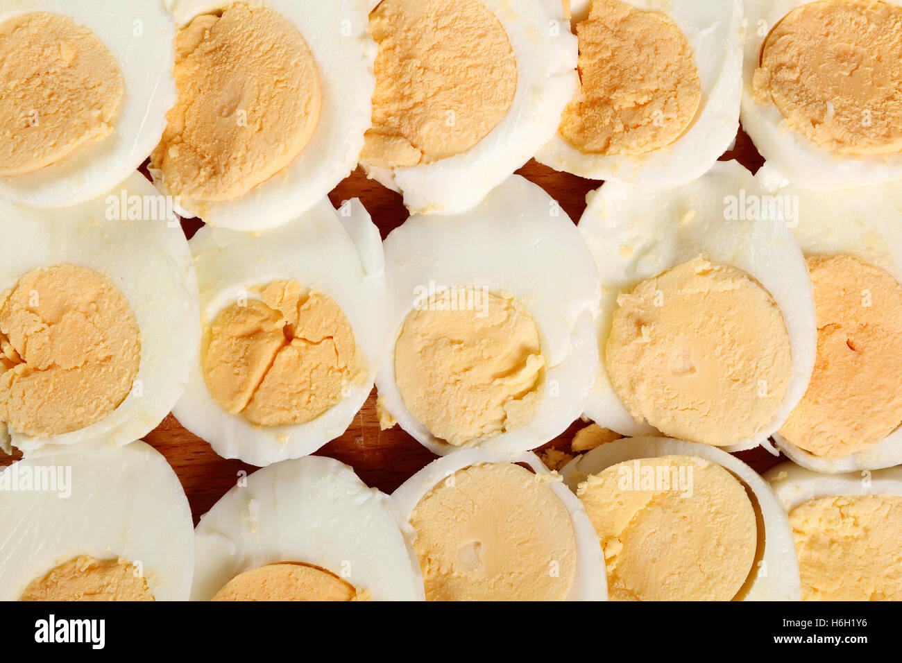 Sliced hard boiled eggs Stock Photo - Alamy