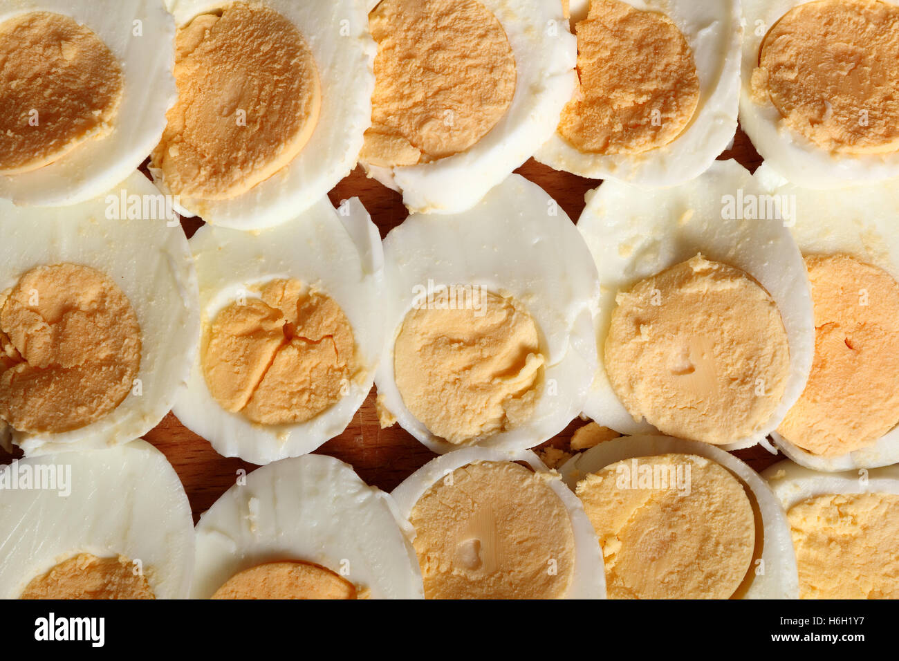 Sliced hard boiled eggs Stock Photo - Alamy