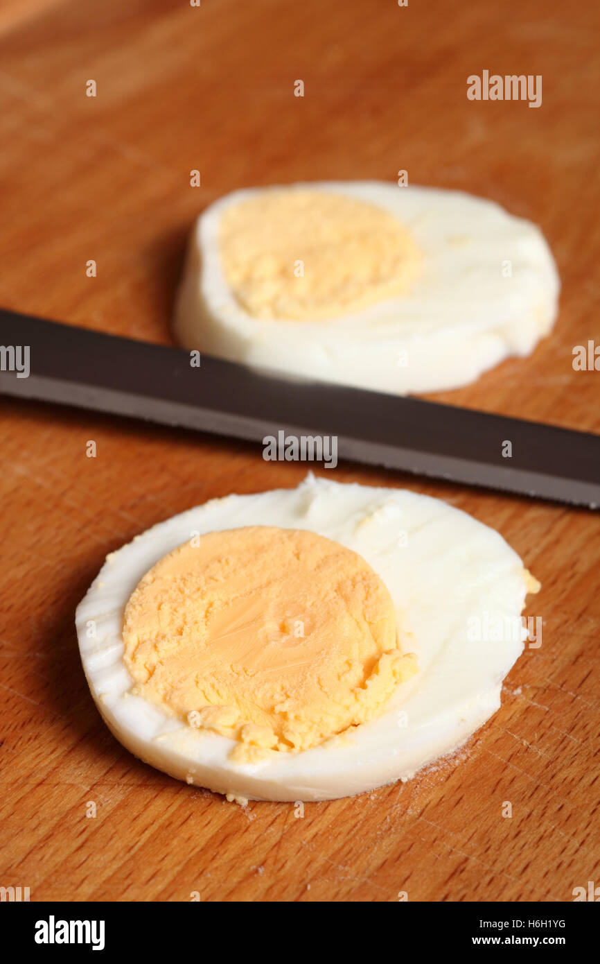 Sliced hard boiled eggs Stock Photo - Alamy