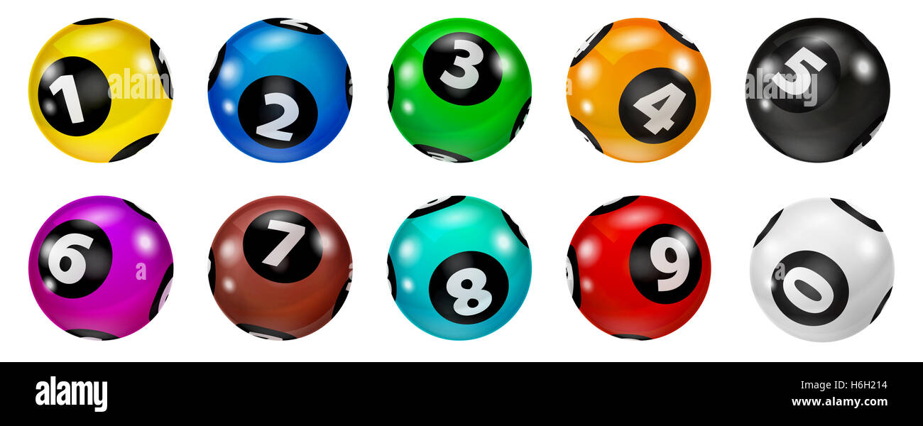 Set of Lottery Colored Number Balls 0-9 Stock Photo - Alamy