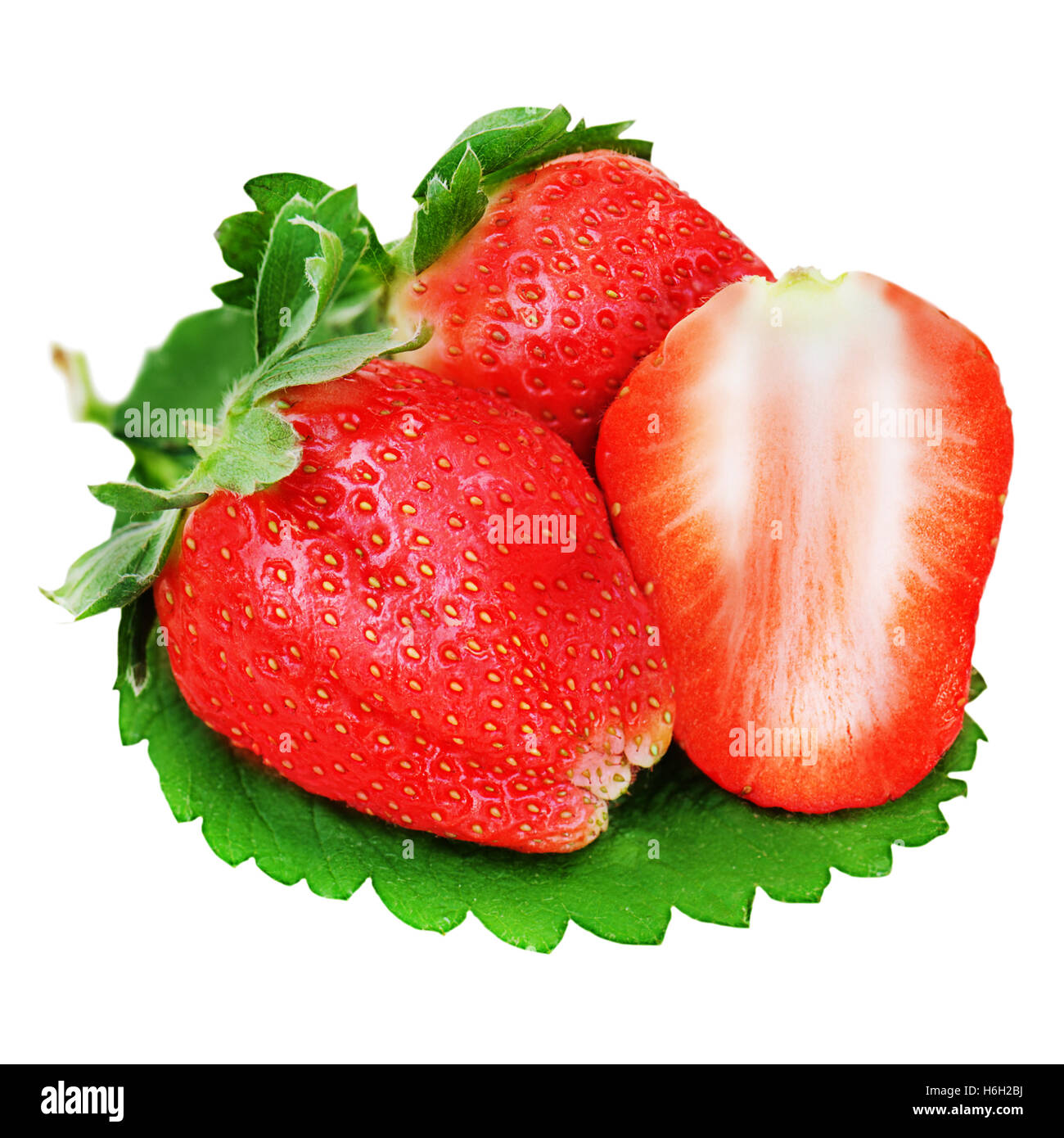 Group of bright red shiny strawberries hi-res stock photography and ...