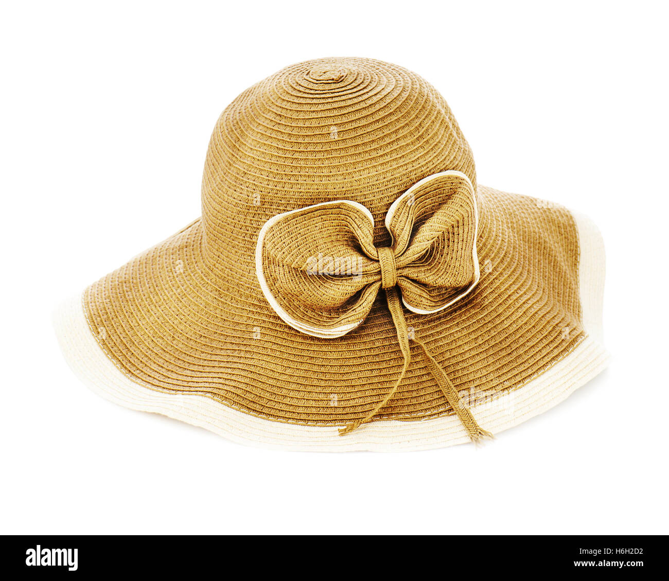 Beautiful summer hat isolated on white background. Closeup Stock Photo ...