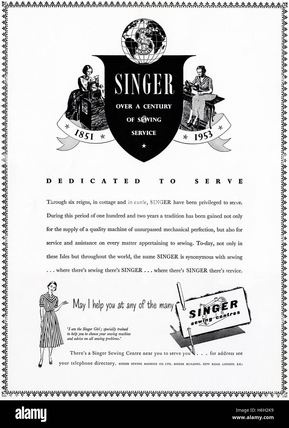 Singer Sewing Advert High Resolution Stock Photography and Images - Alamy