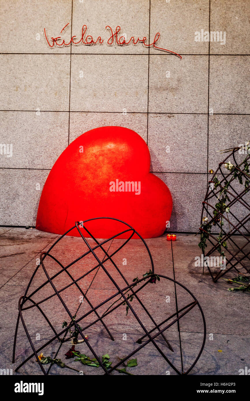 Vaclav Havel Square, an installation by sculptor Kurt Gebauer in the ...