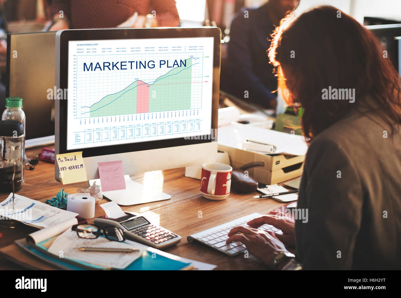 Marketing Plan Analysis Graphs Business Goals concept Stock Photo - Alamy