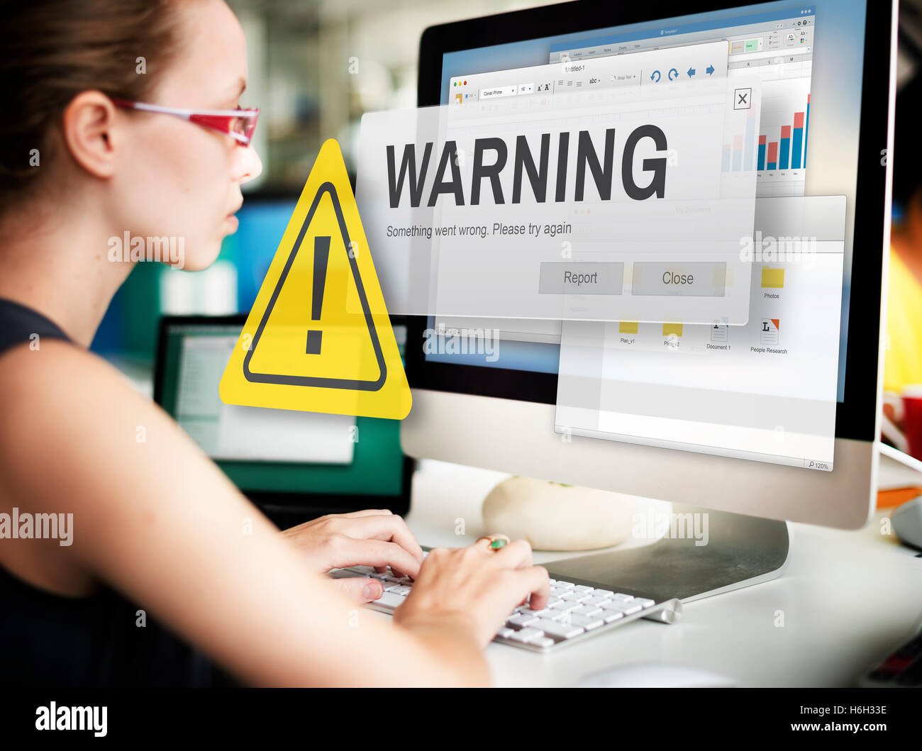 Warning Accident Caution Dangerous Help Concept Stock Photo - Alamy