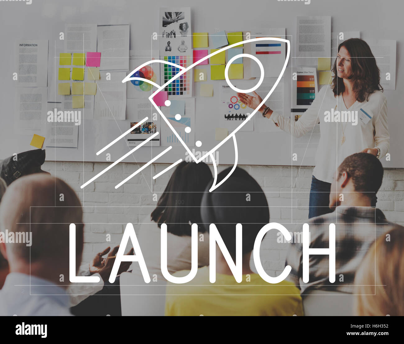 Rocket Ship Launch Graphic Concept Stock Photo - Alamy