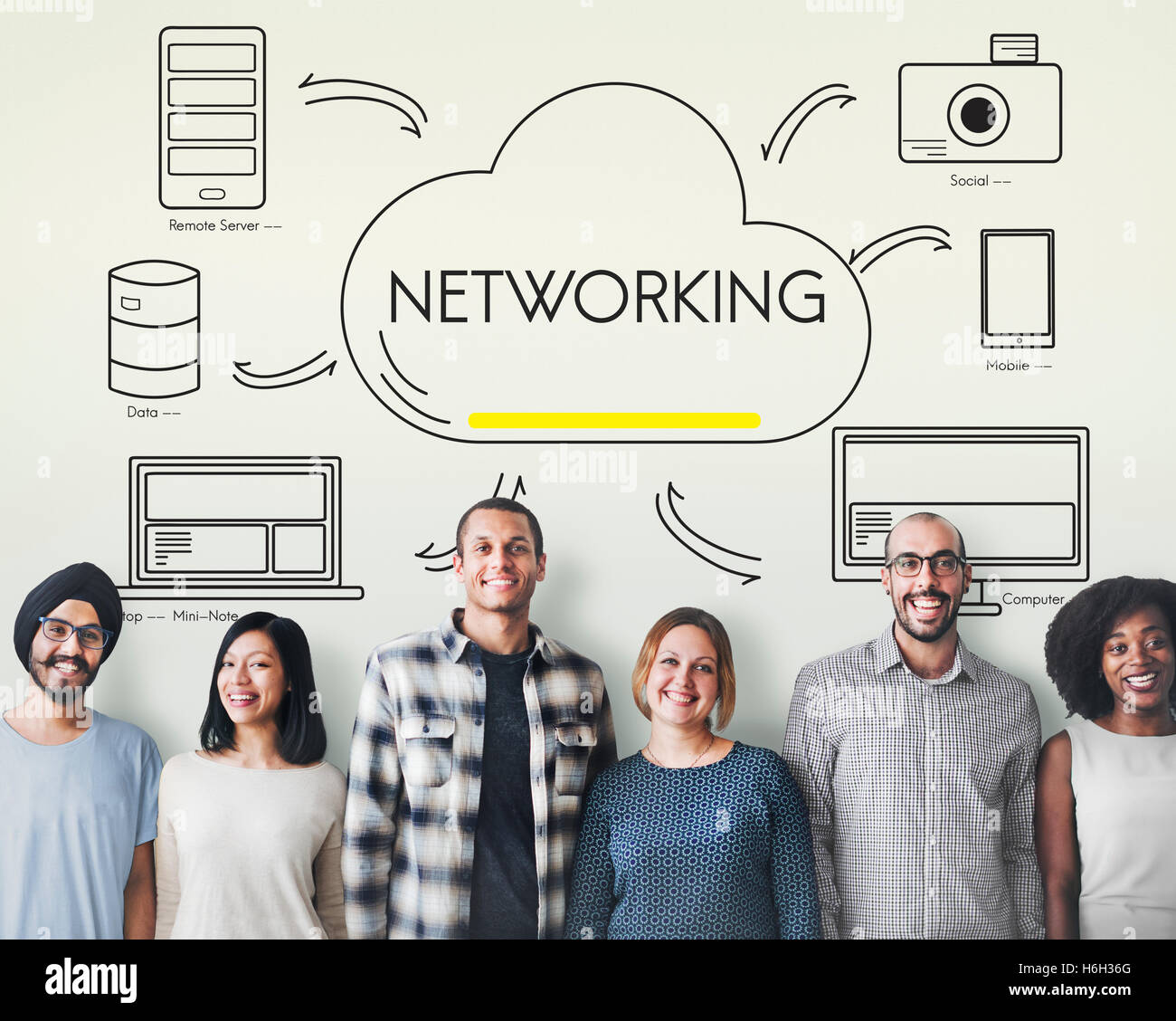 Cloud Sharing Networking Connection Transfer Concept Stock Photo - Alamy