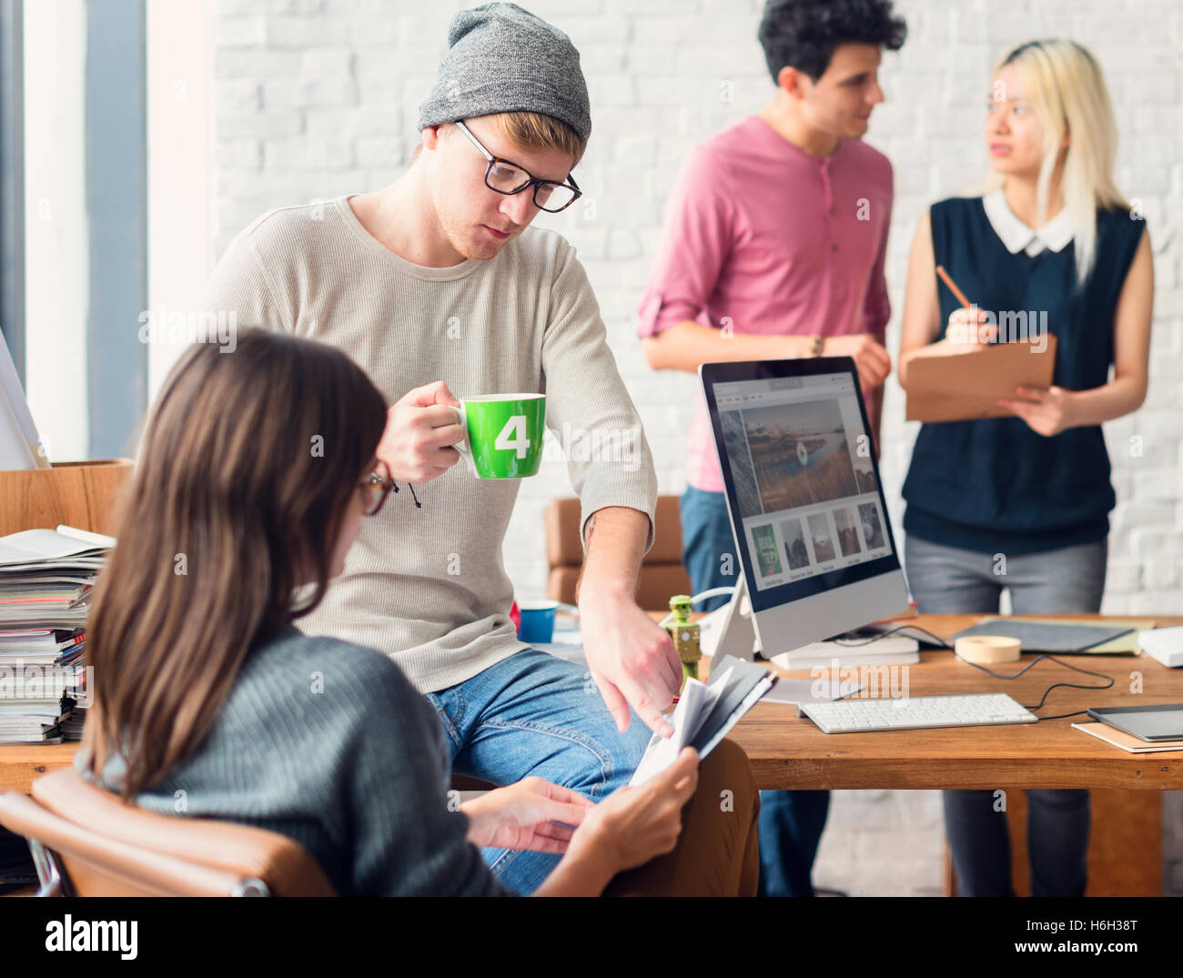 Teamwork Discussion Meeting Brainstorming Start up Concept Stock Photo ...