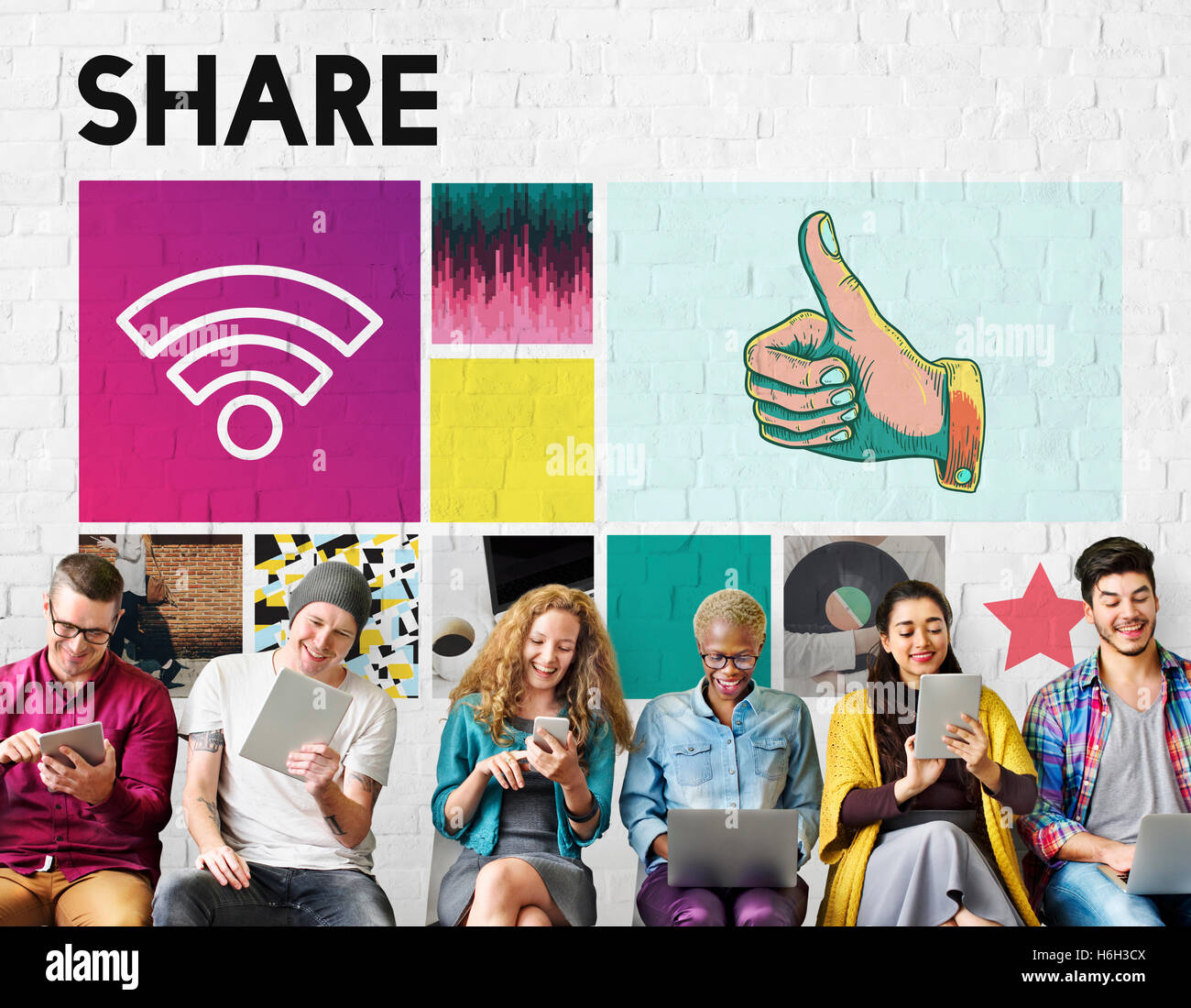 Share Connection Exchange Feedback Information Concept Stock Photo - Alamy