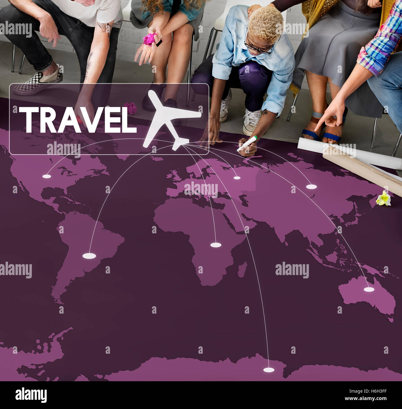 Flight Ticket Booking Destination Journey Concept Stock Photo - Alamy