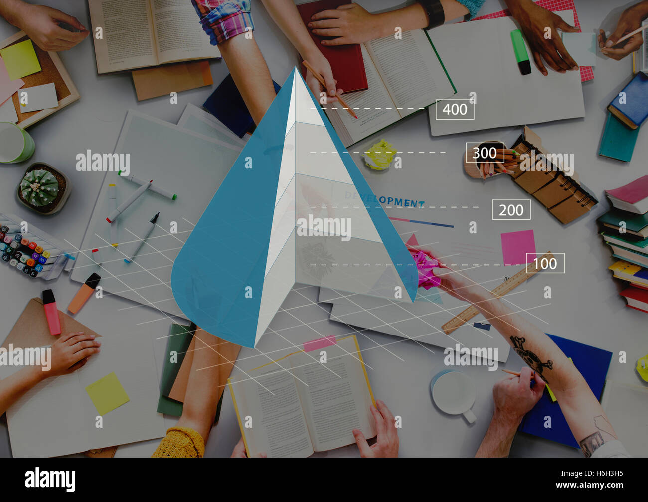 Cone Graph Chart Business Analytics Concept Stock Photo - Alamy