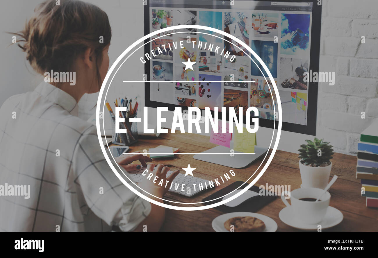 E-Learning Education Instructional Media Networking Concept Stock Photo ...