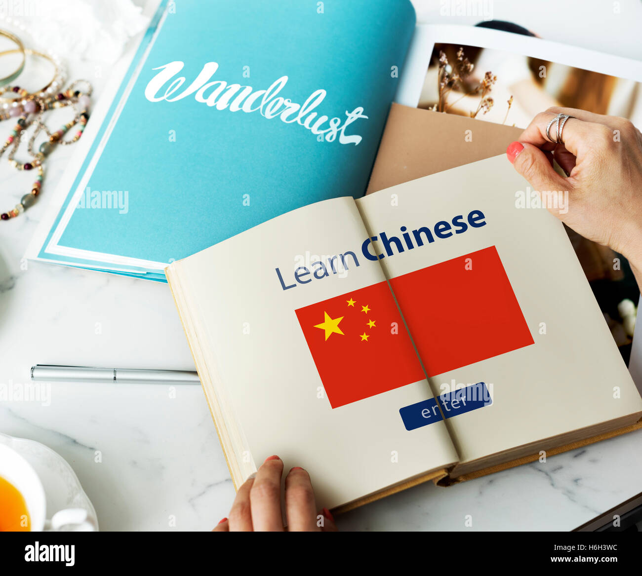 Learn Chinese Language Online Education Concept Stock Photo - Alamy