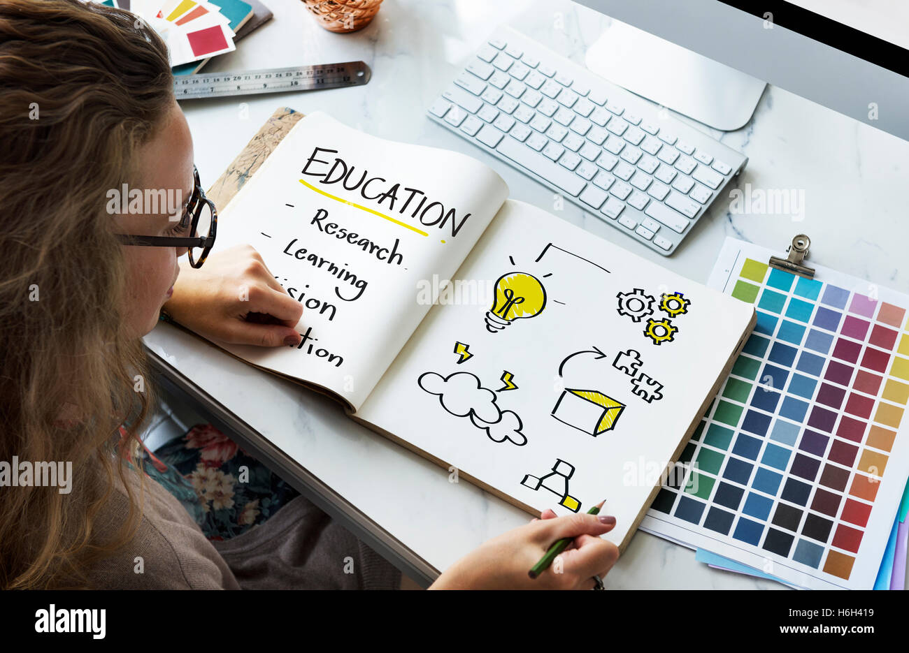 Education Inspire Learn Diagram Concept Stock Photo - Alamy