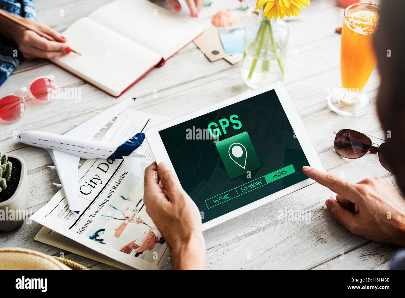 GPS Destination Location Map Concept Stock Photo - Alamy