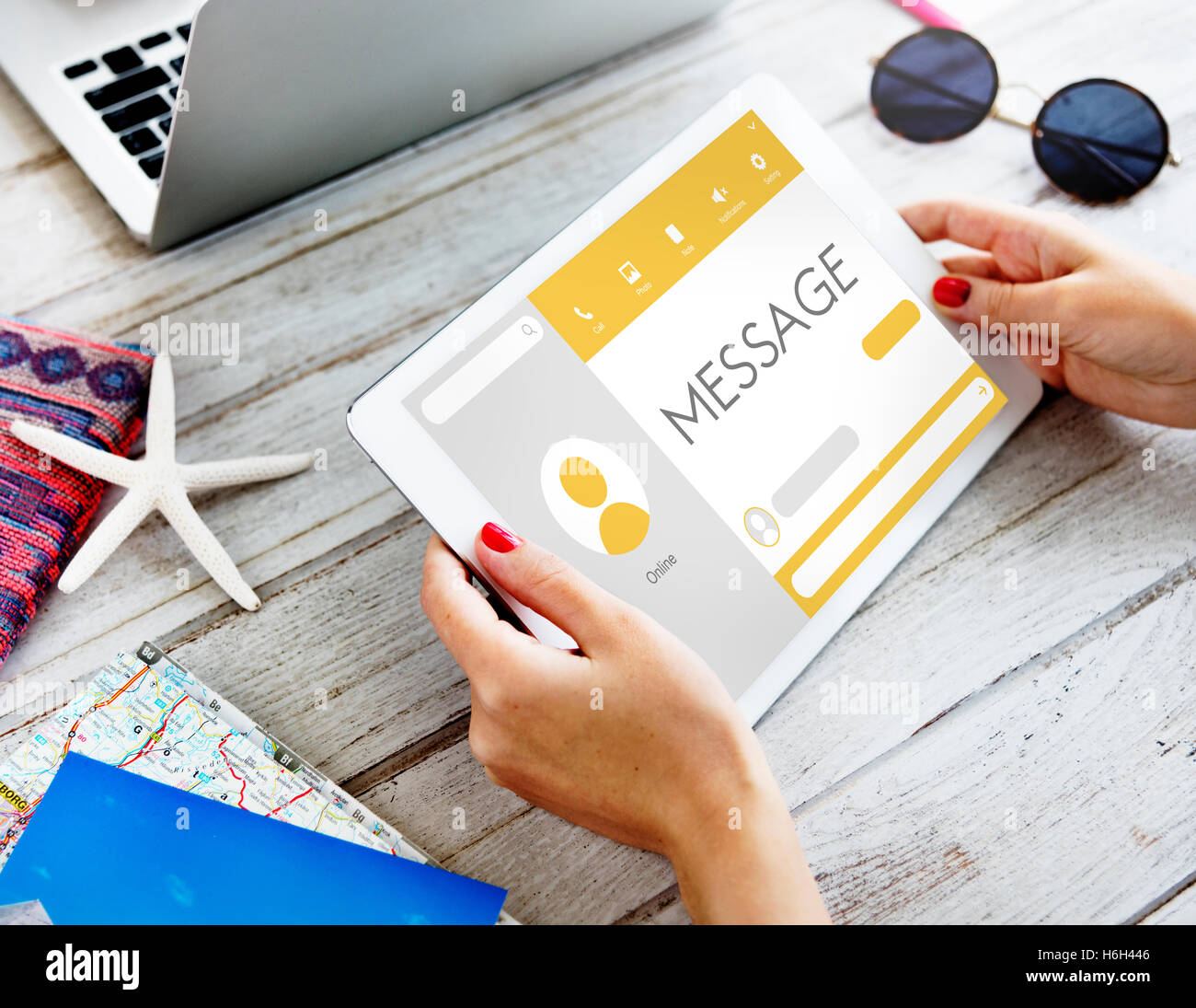 Message Live Chat Communication Concept Stock Photo - Alamy