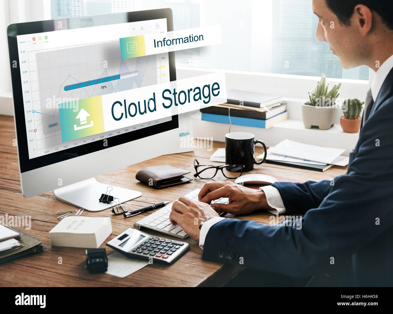 Man uploading data cloud hi-res stock photography and images - Alamy