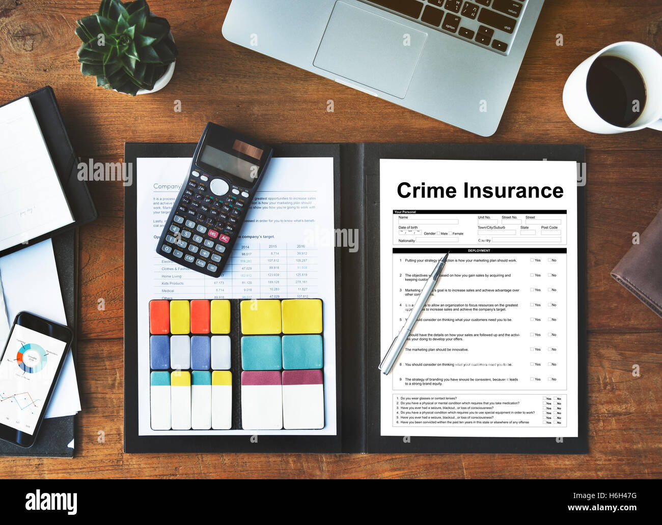 Crime Insurance Form Information Concept Stock Photo - Alamy