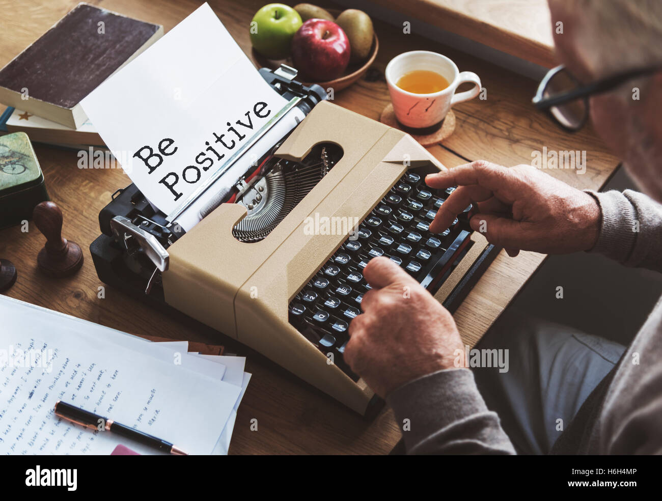 Be Positive Thinking Happy Smile Concept Stock Photo - Alamy