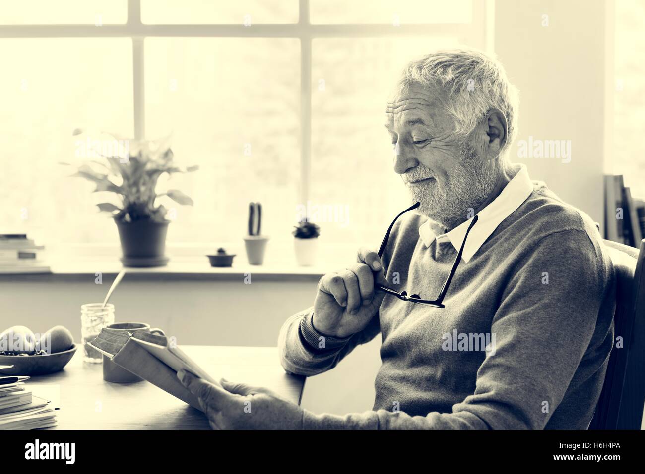 Senior Adult Reading Letter Concept Stock Photo - Alamy