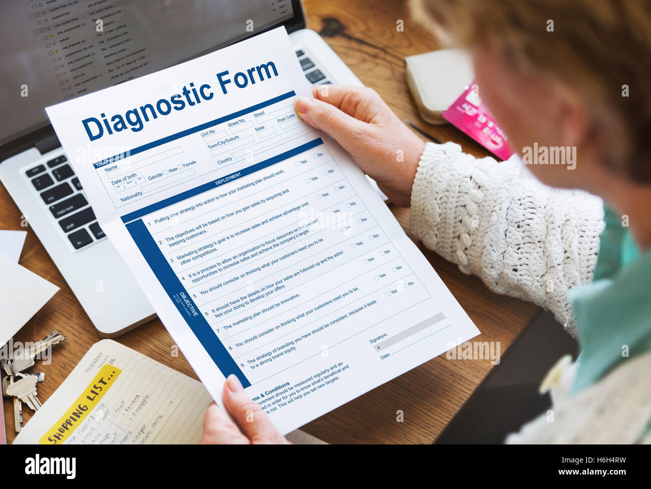 Diagnostic Form Health Hospital Symptoms Result Concept Stock Photo - Alamy
