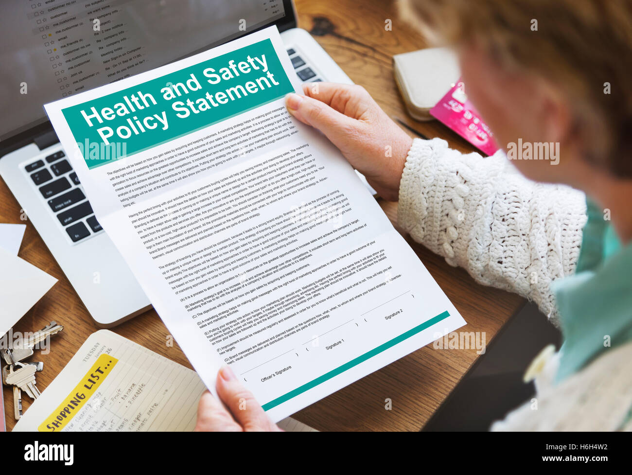 Health and Safety Policy Statement Form Concept Stock Photo - Alamy