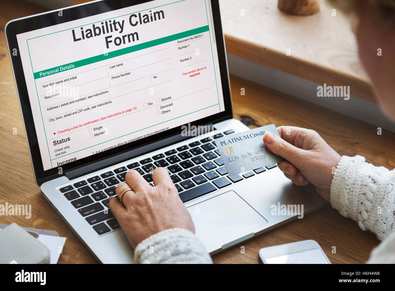 Liability Claim Form Document Application Concept Stock Photo - Alamy