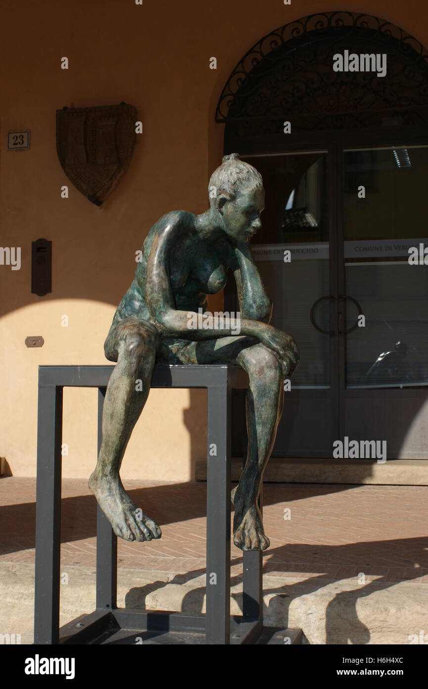 Sculpture installed in the Piazza Malatesta. Verucchio, Rimini, Emilia ...