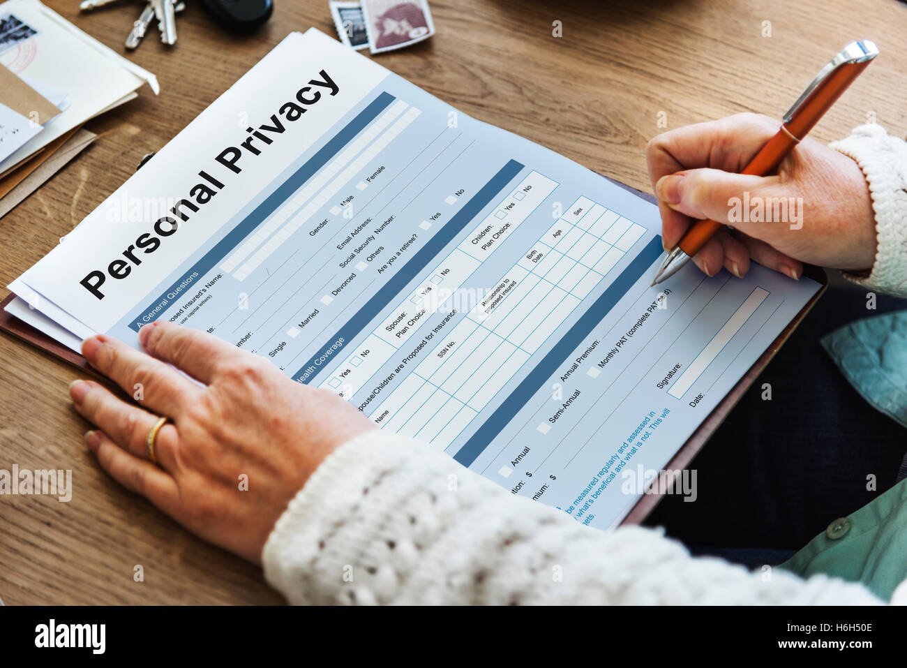 Personal Privacy Protection Form Concept Stock Photo - Alamy