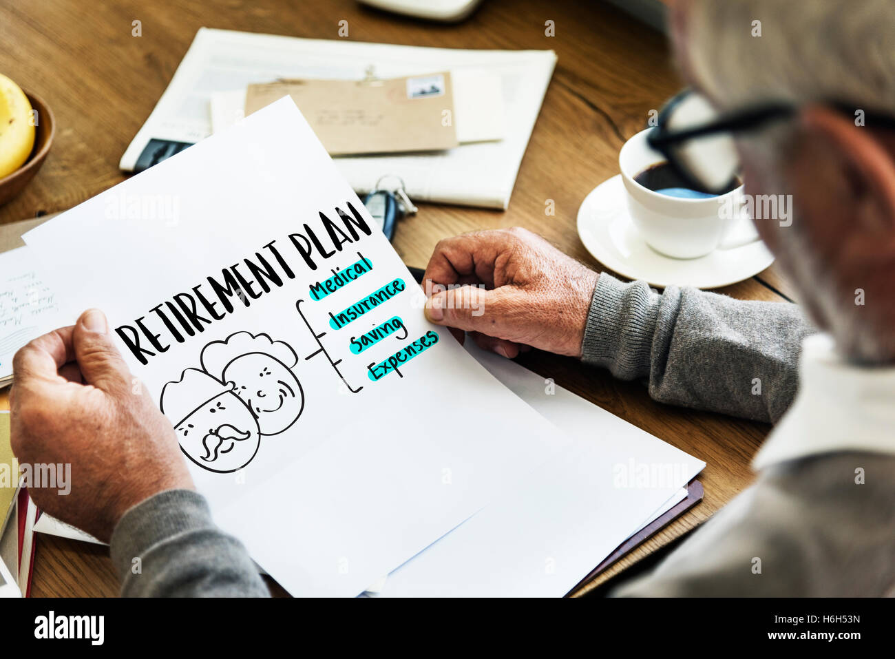 Retirement Plan Senior People Graphic Concept Stock Photo - Alamy