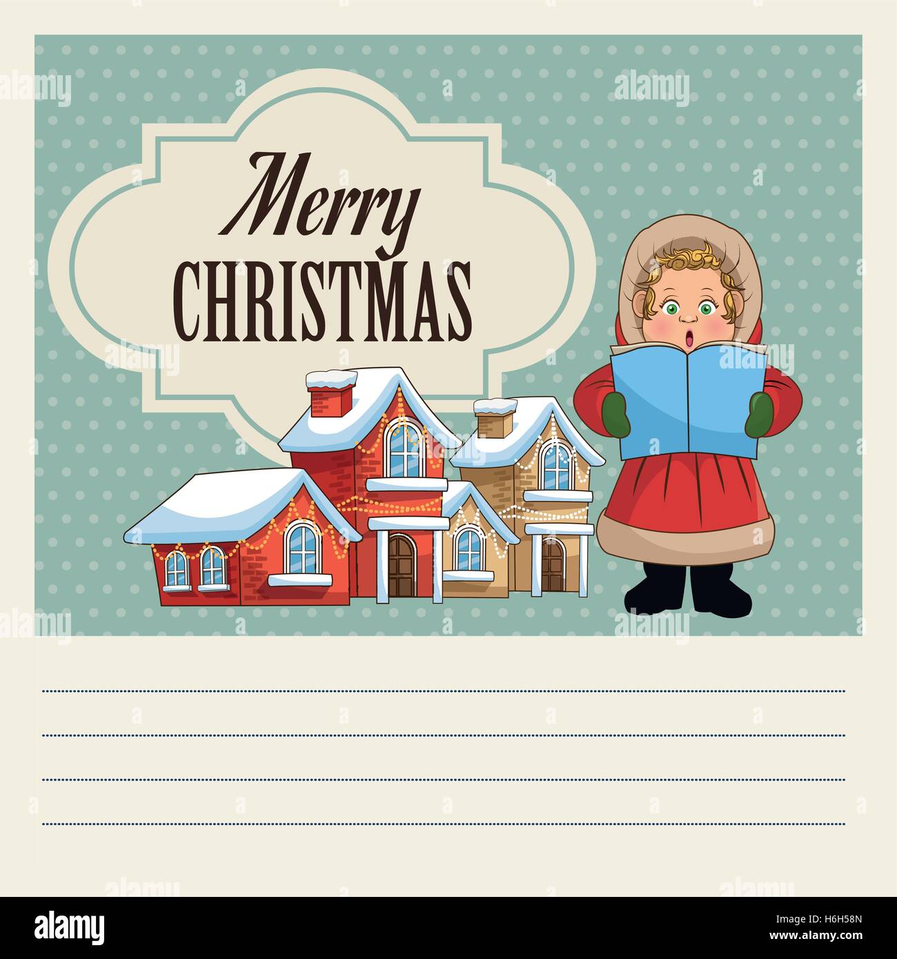 Singing cartoon of Christmas carol design Stock Vector Image & Art - Alamy