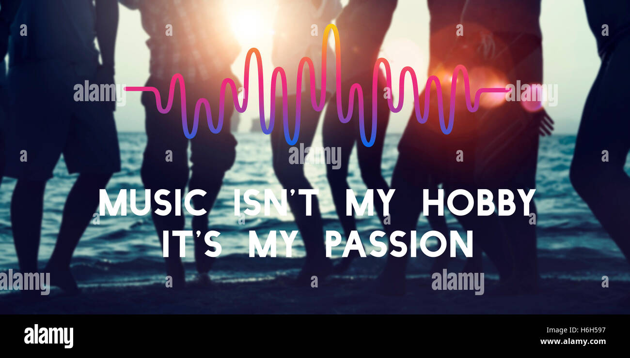 Music Waves Audio Lifestyle Concept Stock Photo - Alamy