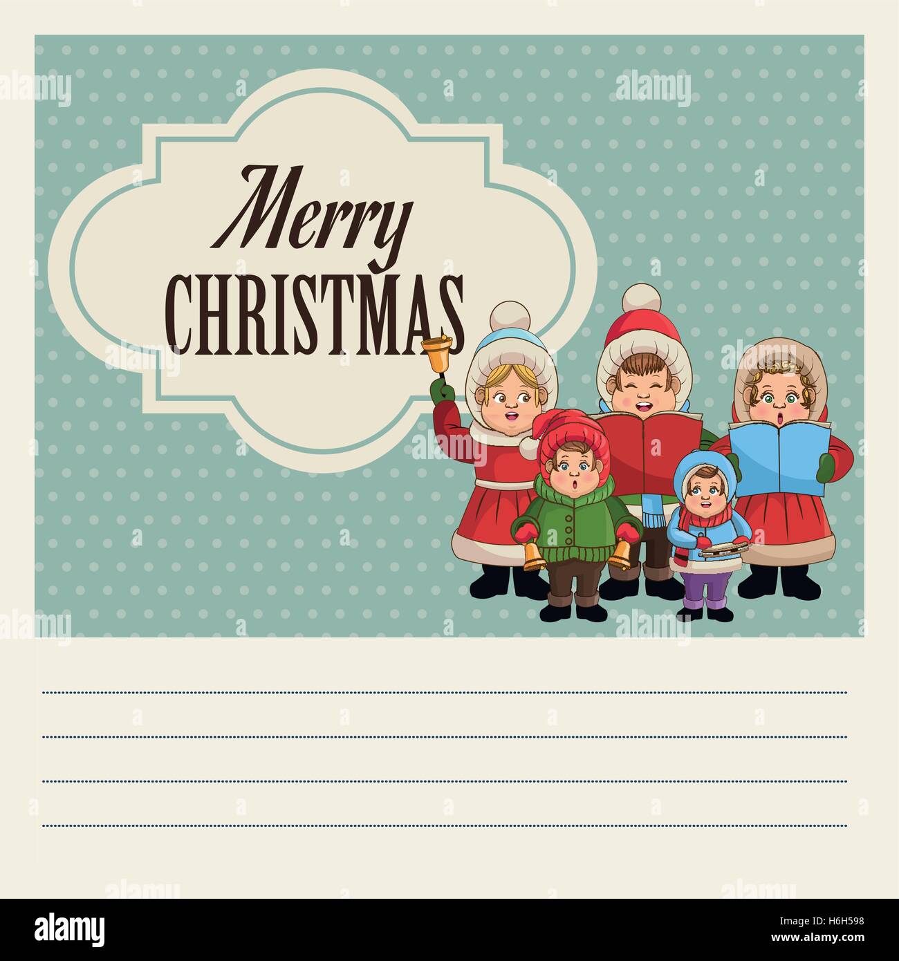 Singing cartoon christmas carol design Stock Vector Images - Alamy