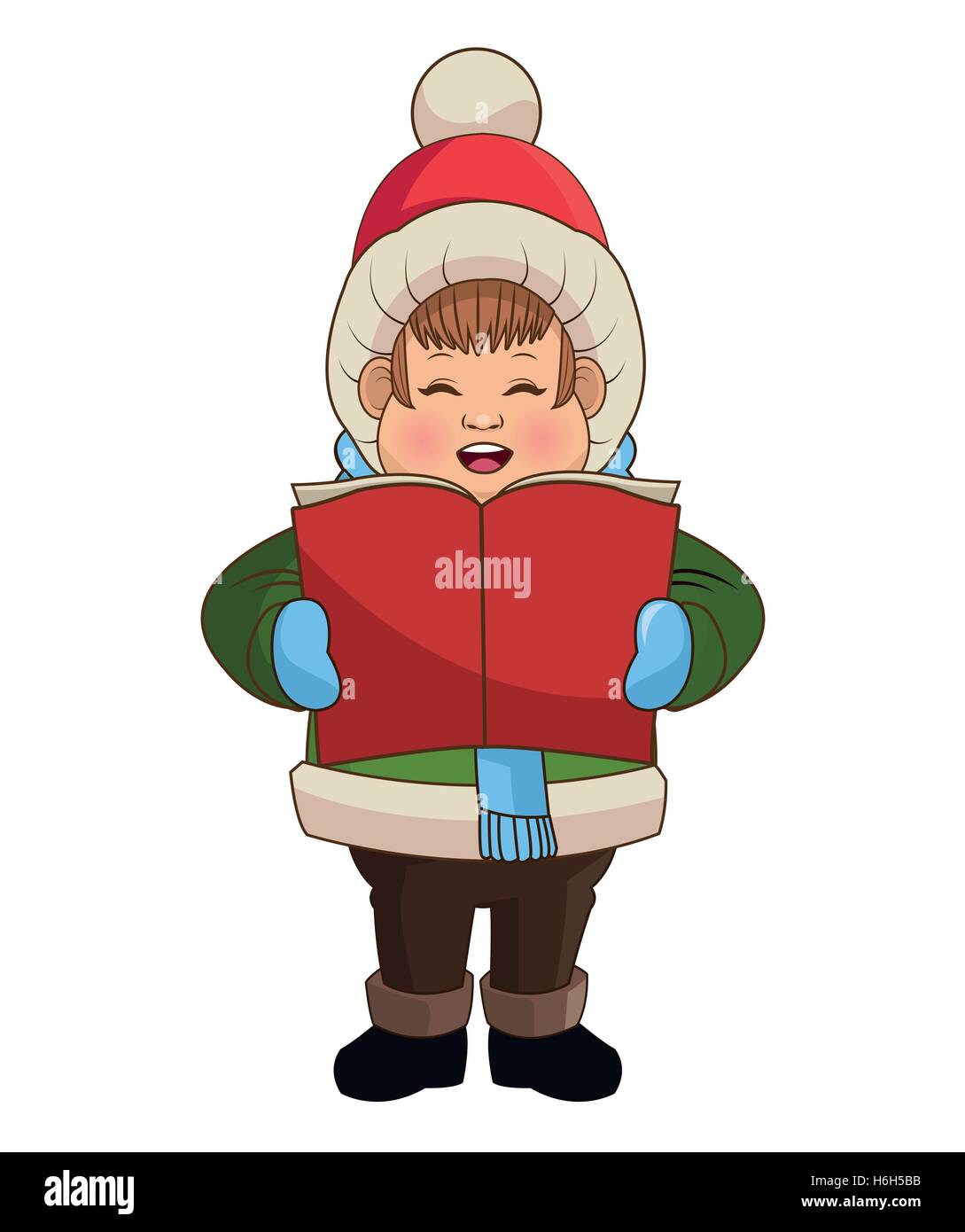 Singing cartoon of Christmas carol design Stock Vector Image & Art - Alamy