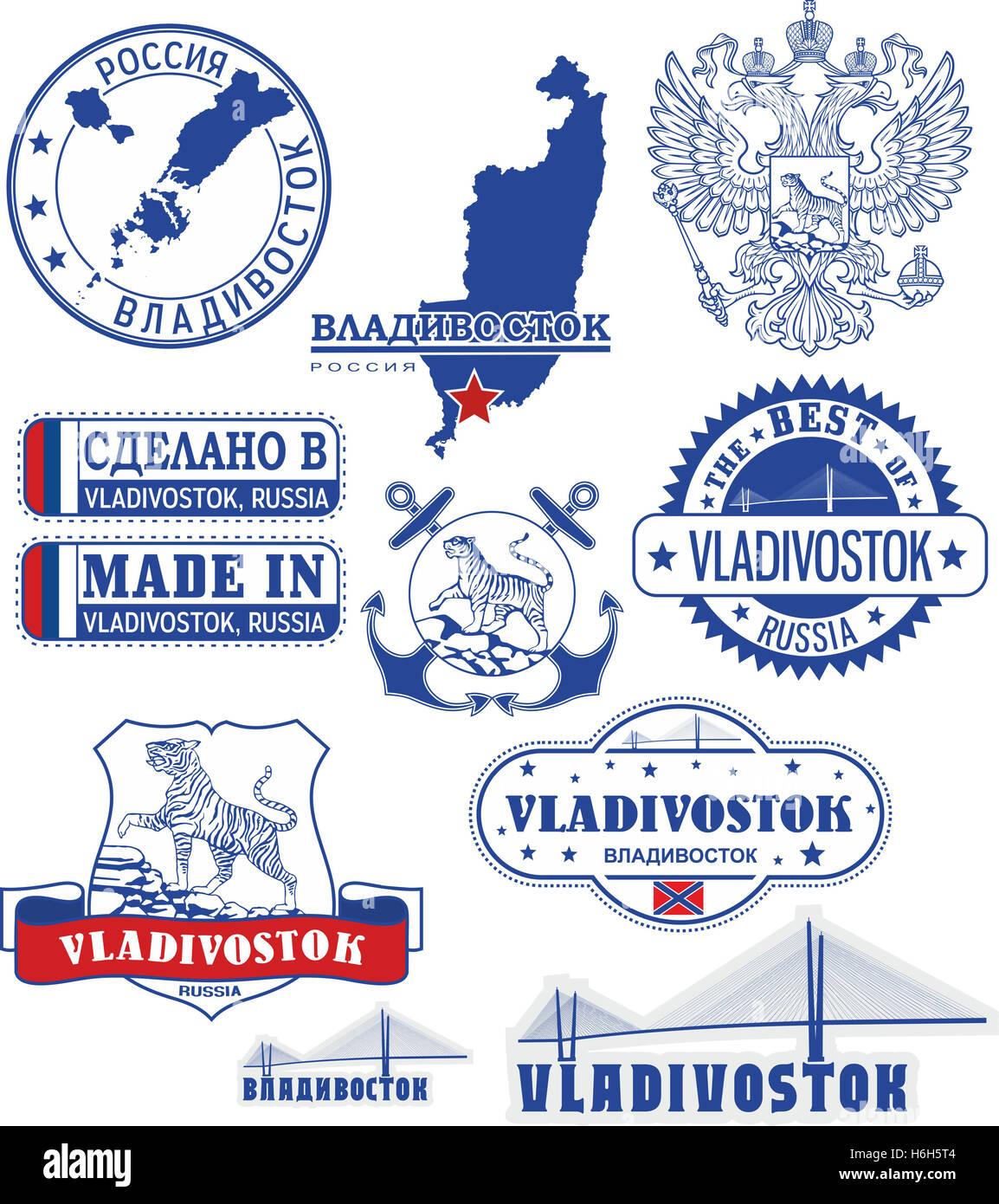 Map russia stamp hi-res stock photography and images - Alamy