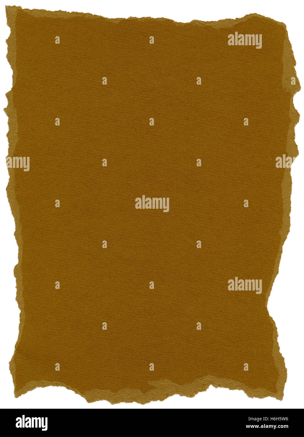 Texture of chocolate brown fiber paper with torn edges. Isolated on ...
