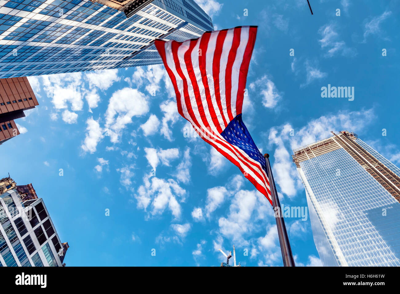 American flag fluttering hi-res stock photography and images - Alamy