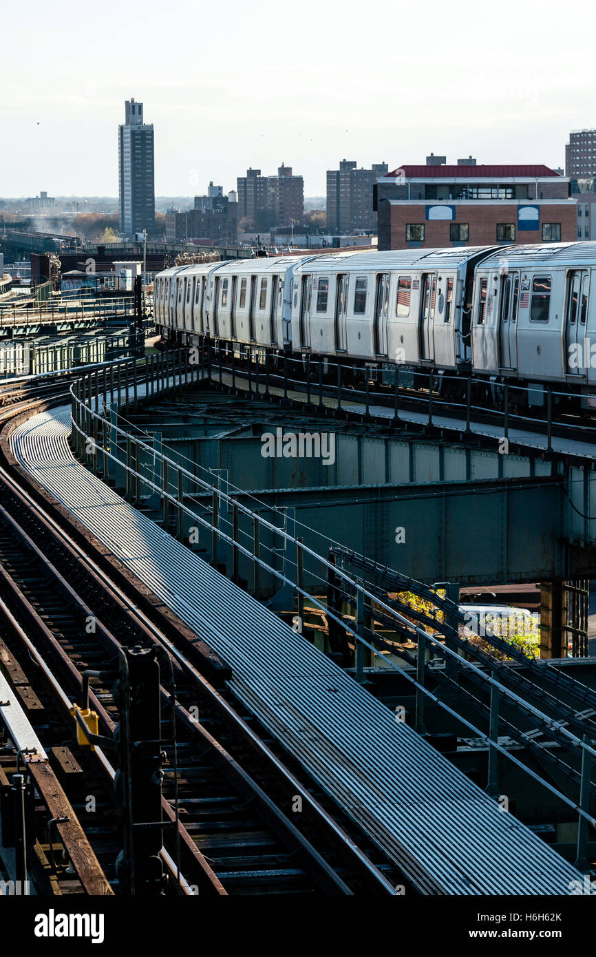 The view seen from the Broadway Junction station's platform in Brookly ...