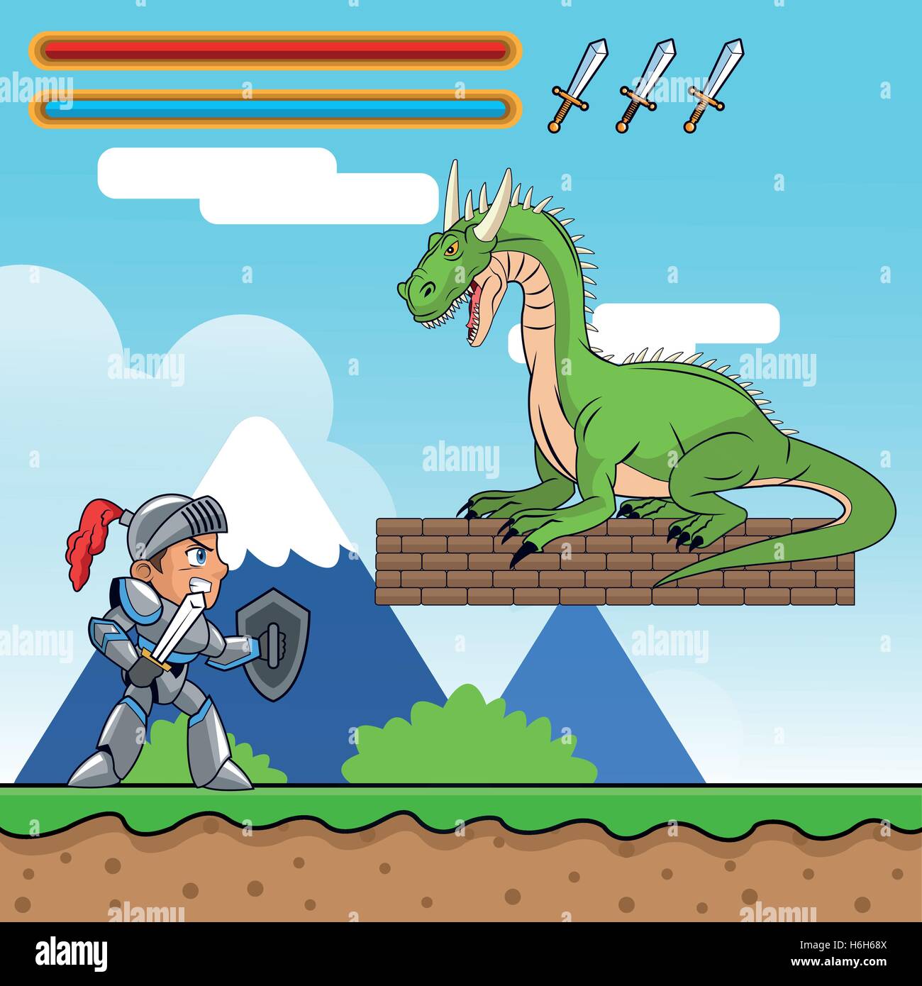 Dragon warrior and videogame design Stock Vector Image & Art - Alamy