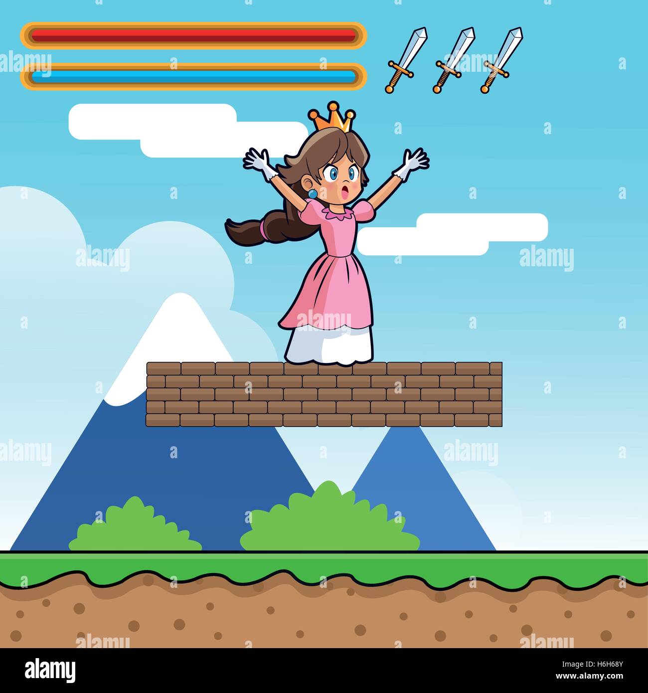 Princess and videogame design Stock Vector Image & Art - Alamy