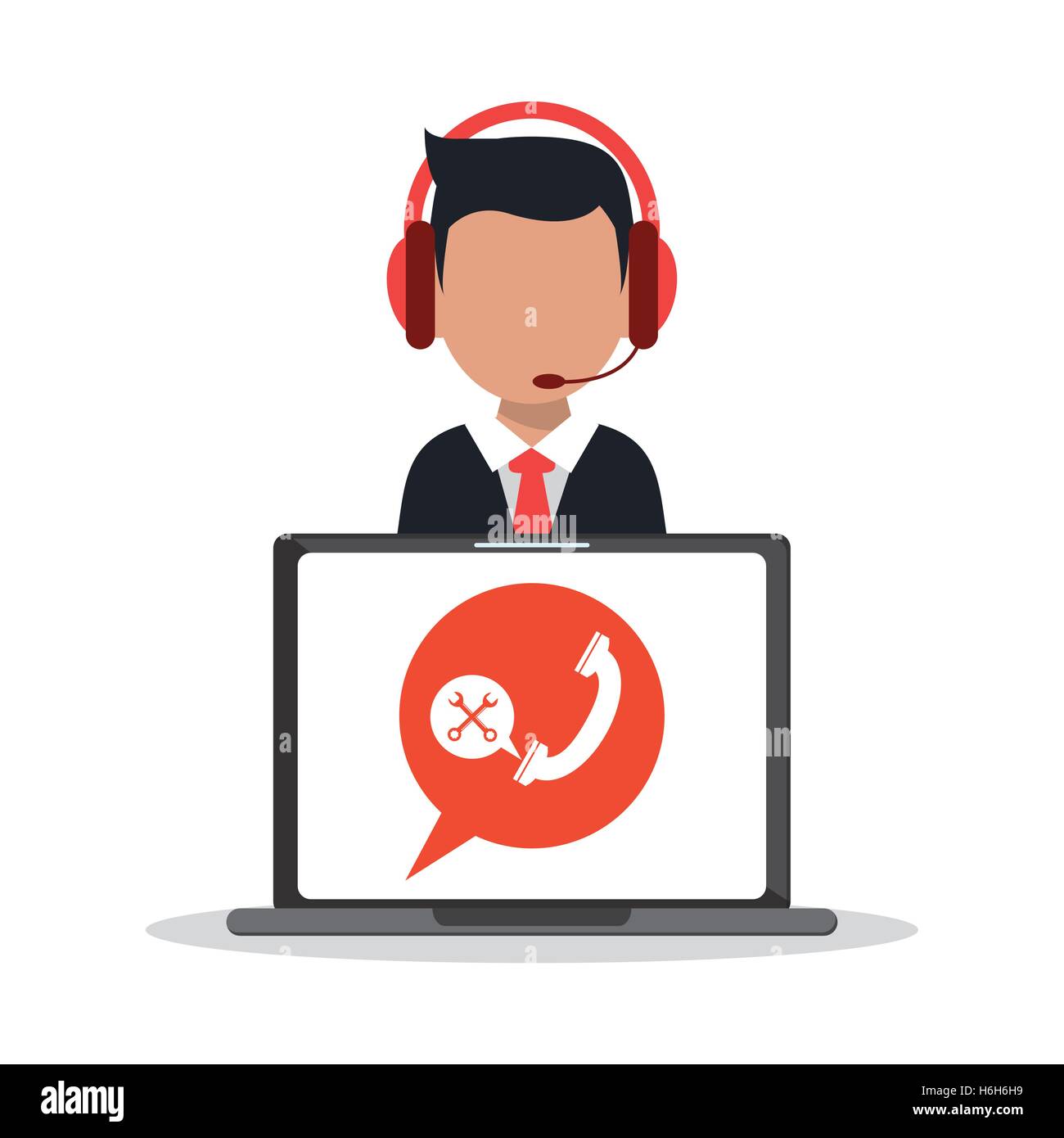Man operator laptop bubble hi-res stock photography and images - Alamy