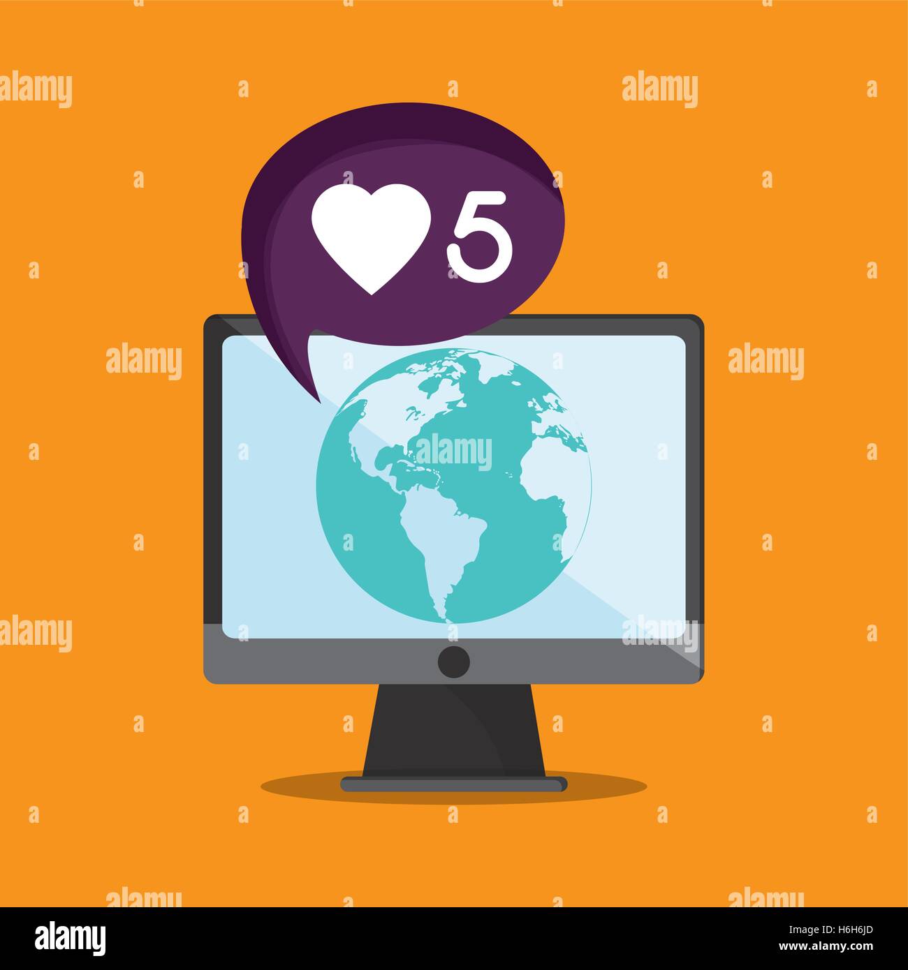 Computer and bubble message design Stock Vector Image & Art - Alamy