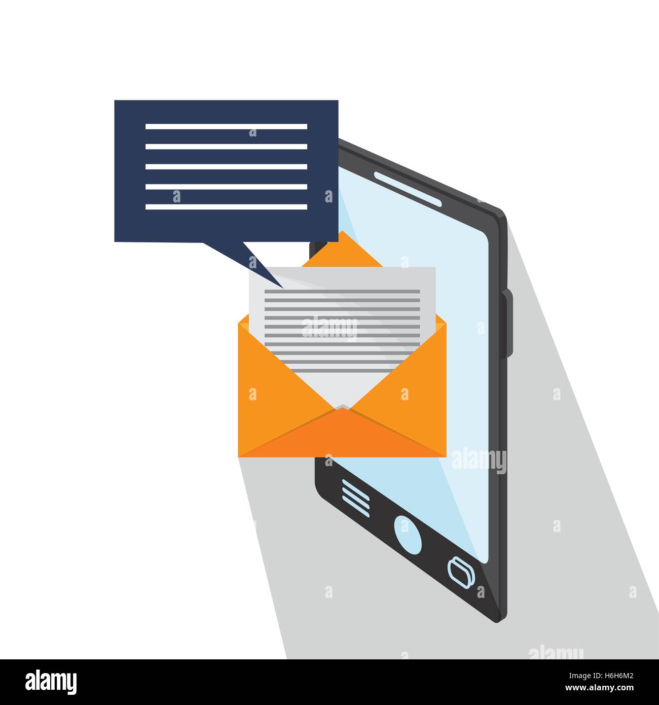 Smartphone and envelope of mail concept Stock Vector Image & Art - Alamy