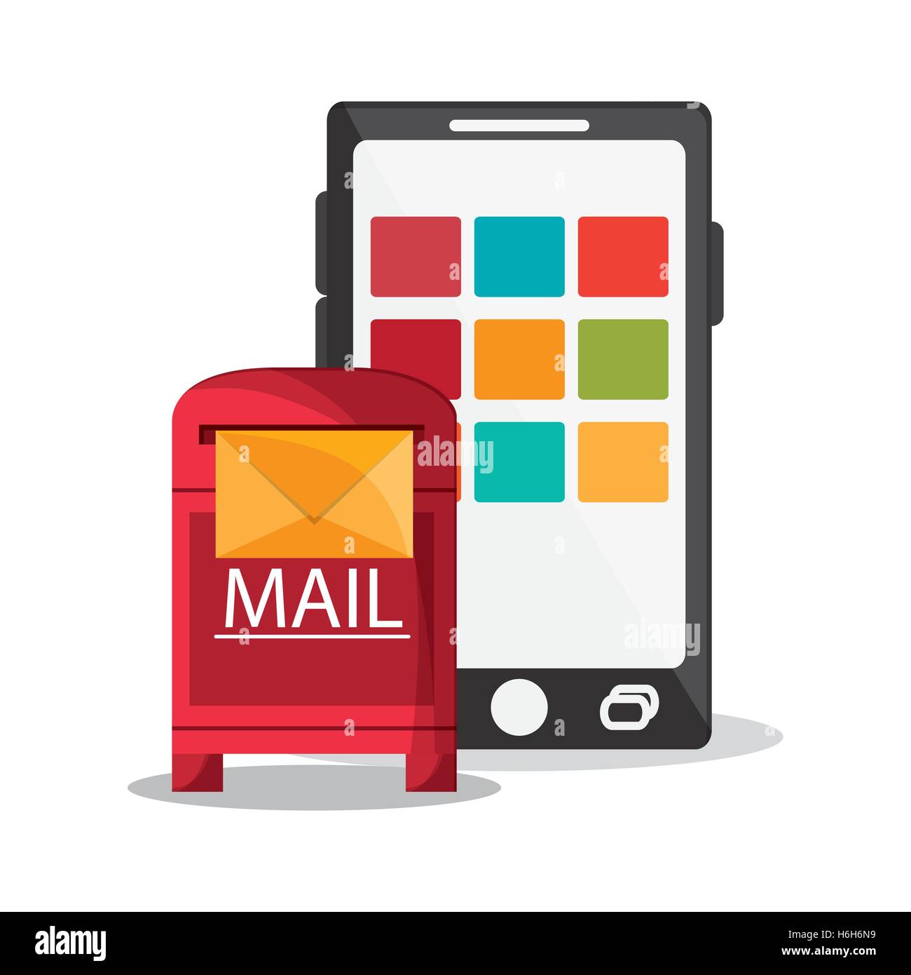 Smartphone and envelope of mail concept Stock Vector Image & Art - Alamy